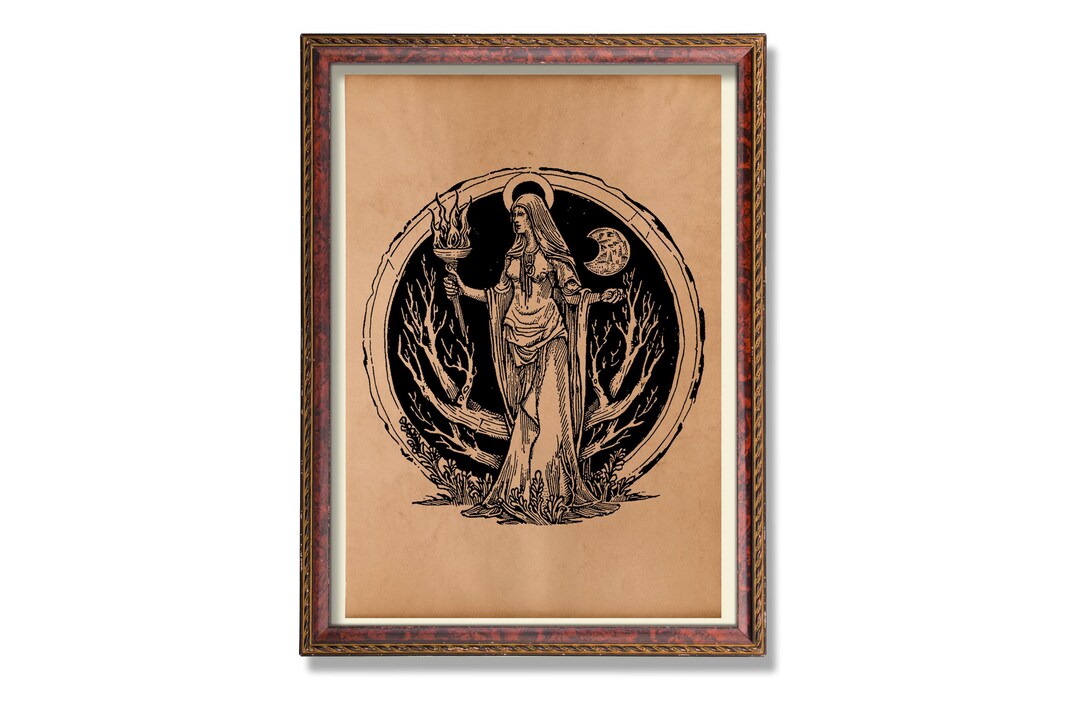 Hecate Print – Goddess of Magic and Witchcraft Triple Moon Poster ...