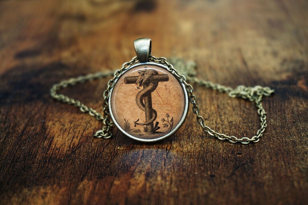 Rosicrucian Cross Chain, Magic Pendant, Occult Jewelry, Ouroboros ...