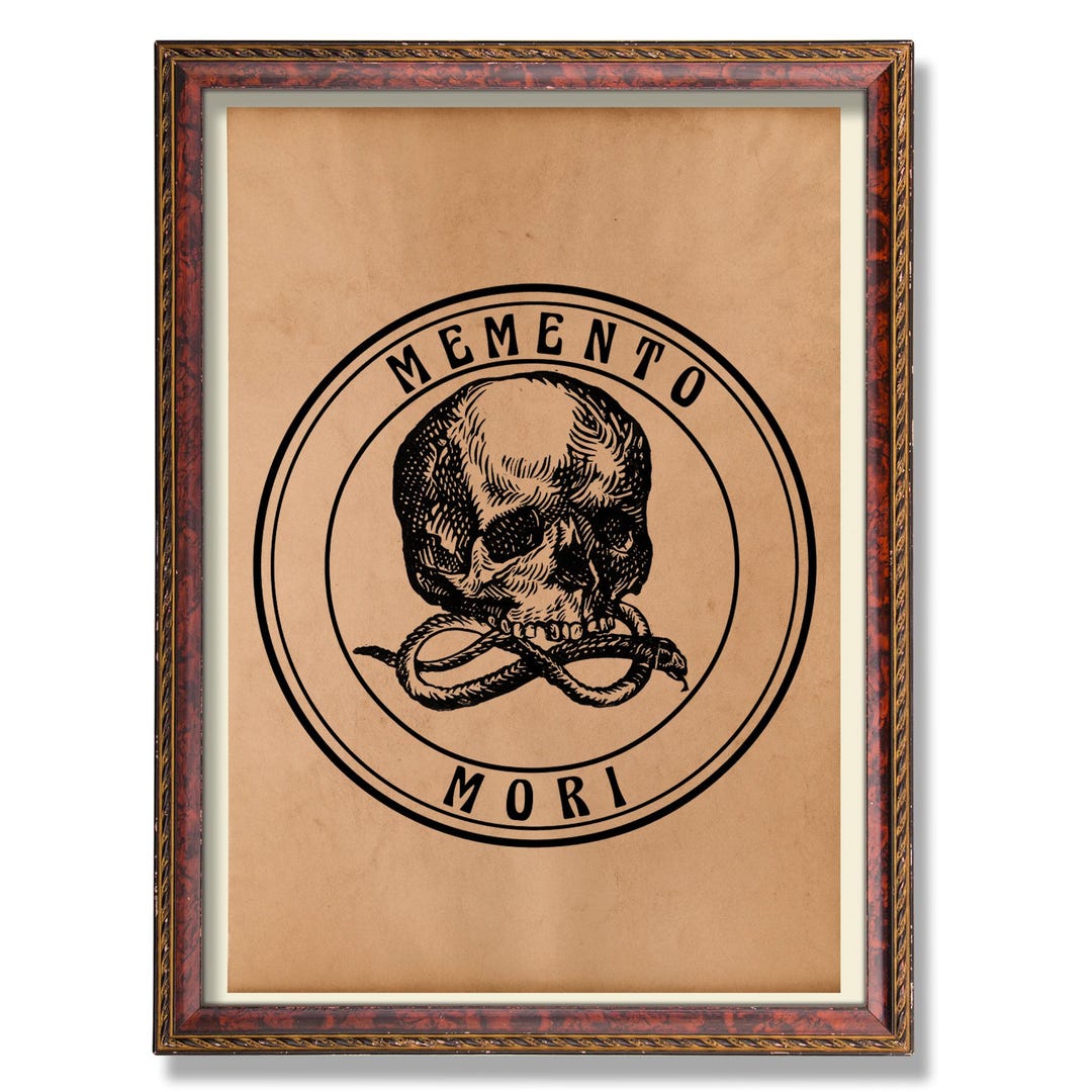 Skull & Serpent Print – Memento Mori Occult Poster, Vintage Death ...