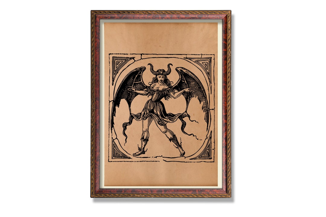Demon Lilith Print Occult Poster Wiccan Print Satanic Decor Esoteric ...