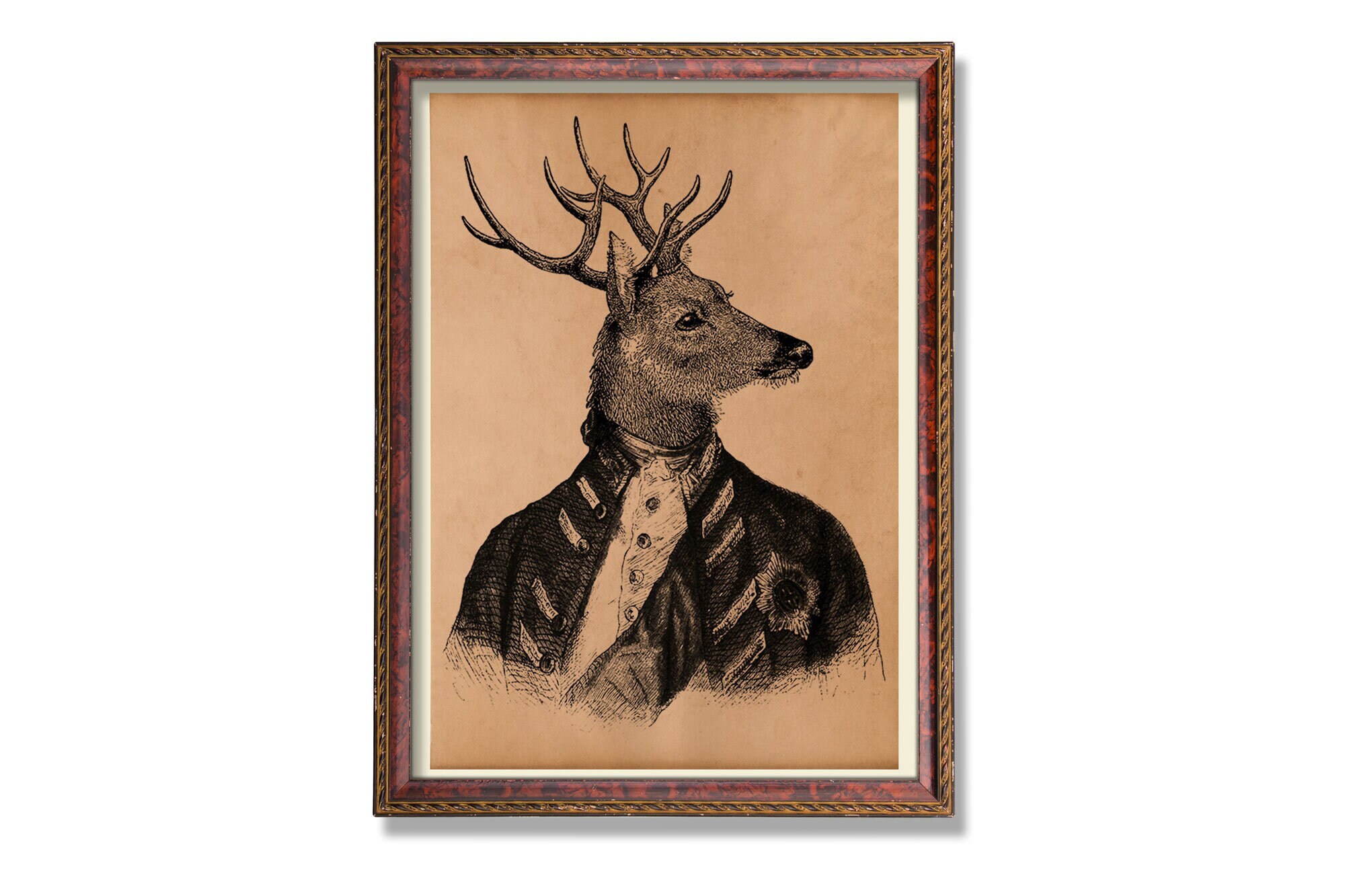Steam Punk Art Woodland Decor Animal Prints Deer Poster - Etsy UK