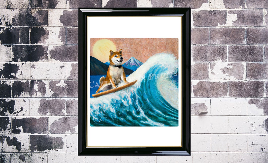 Shiba Inu Gift the Great Wave off Kanagawa Poster Dog Poster - Etsy