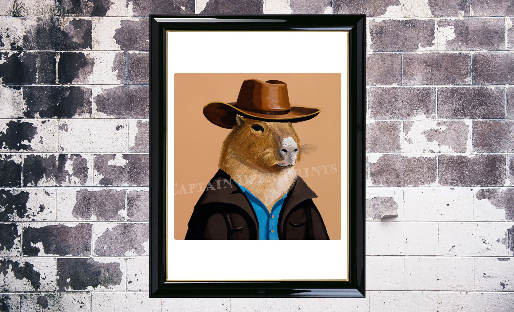 Capybara Gift Capybara Art Cowboy Poster Meme Poster Funky - Etsy