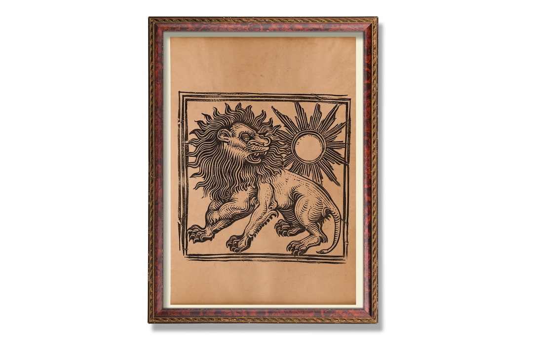 Green Lion Devouring the Sun Print – Vintage Alchemy Art, Esoteric ...