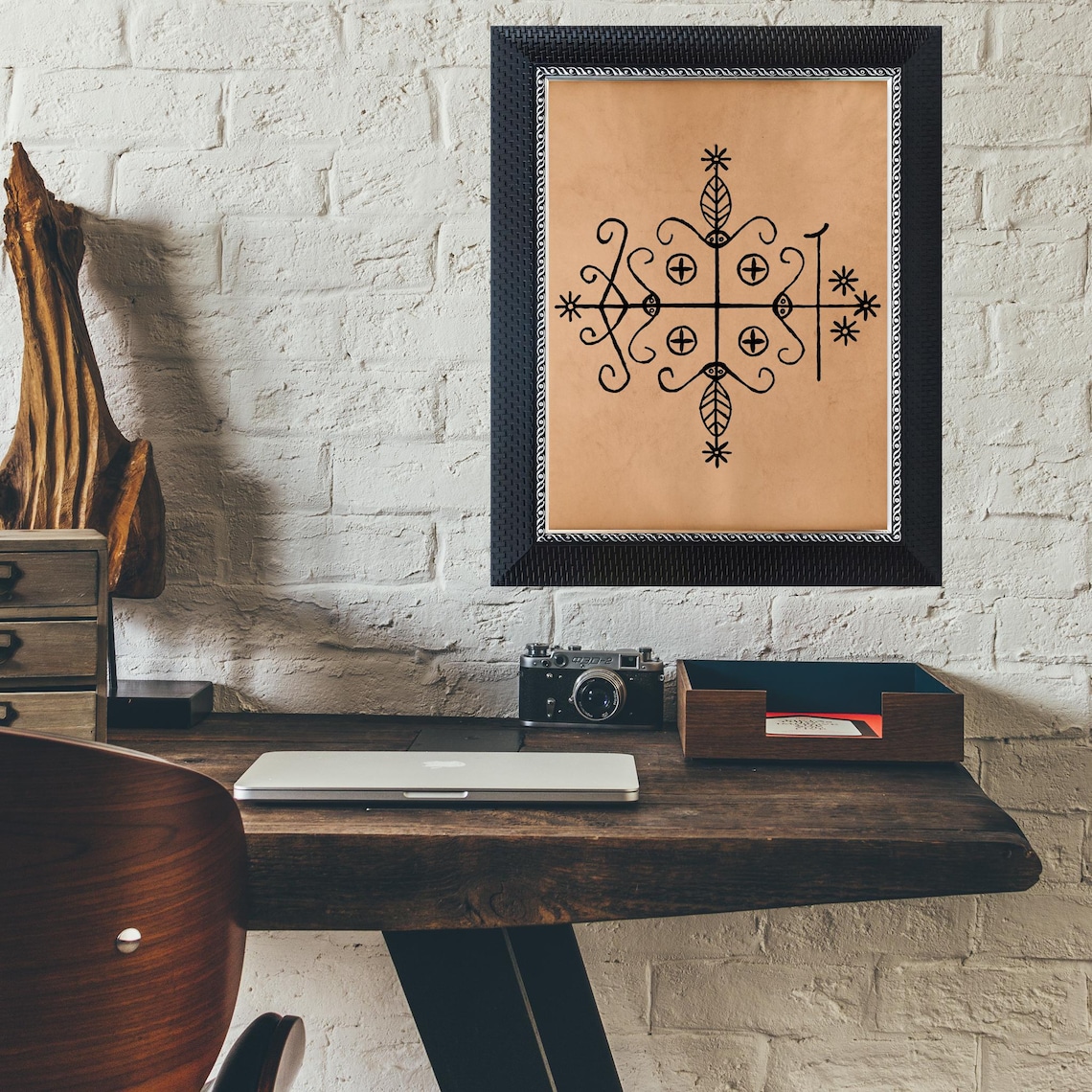 Papa Legba Veve Print – Voodoo Altar Art, Haitian Vodou Symbol, Loa ...