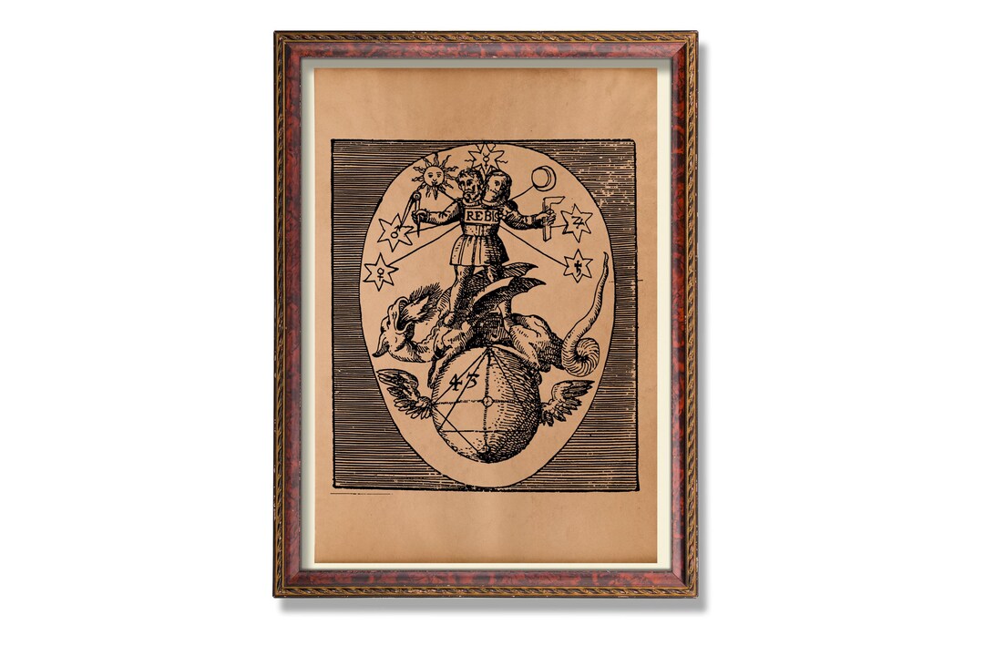 Rebis Alchemical Print – Hermaphroditus Symbol, Occult Wall Art ...