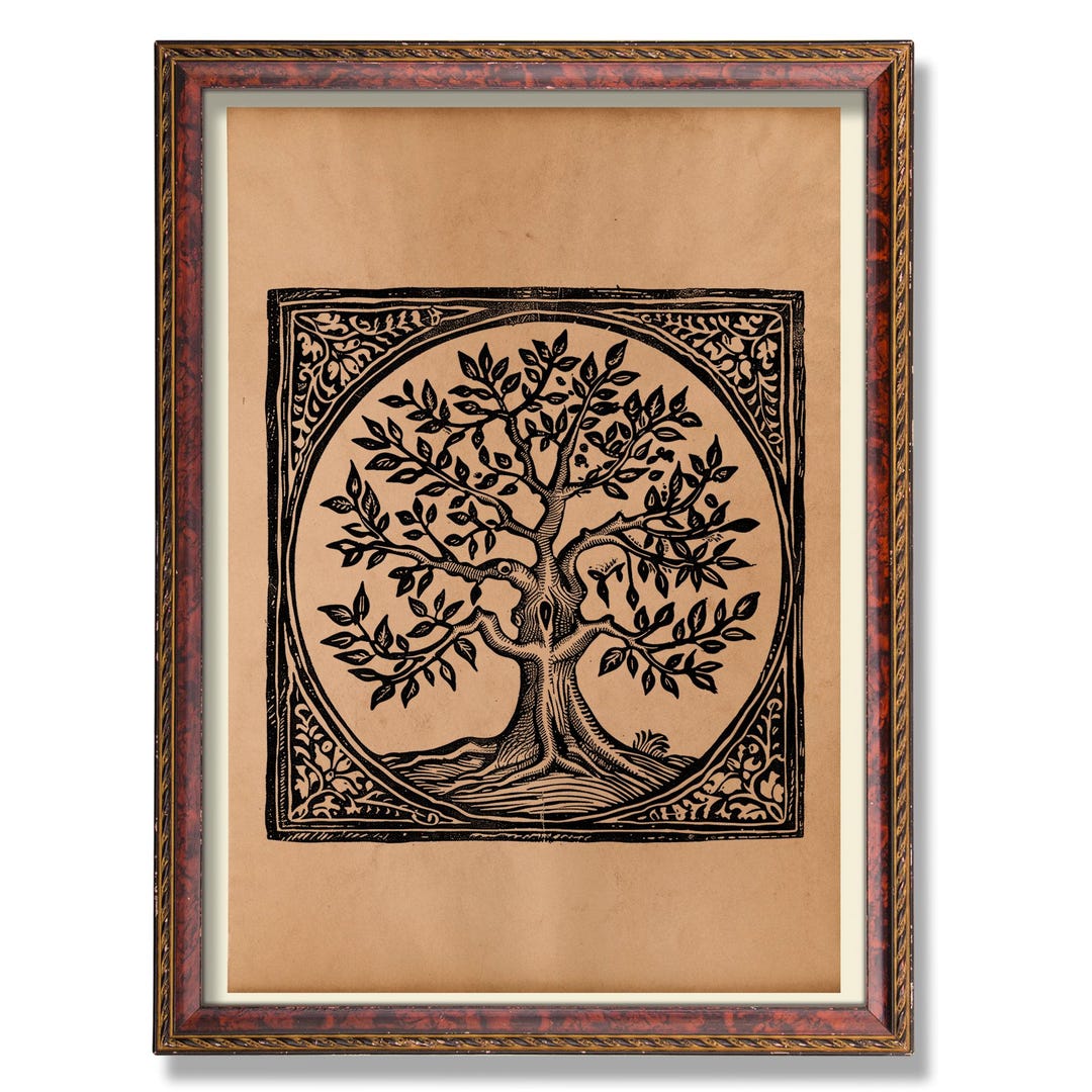 Yggdrasil Print • Norse World Tree Art • Viking Mythology Poster ...