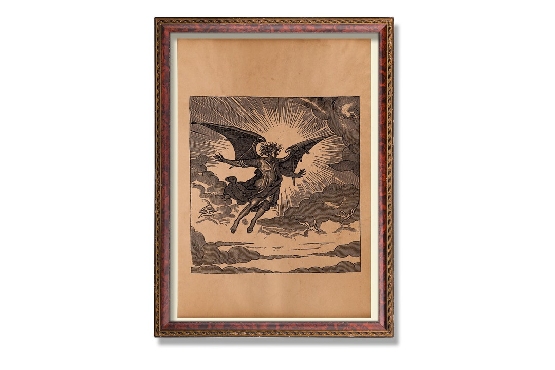 Lucifer the Fallen Angel Print Occult Art Print Satanic Decor Witchy ...