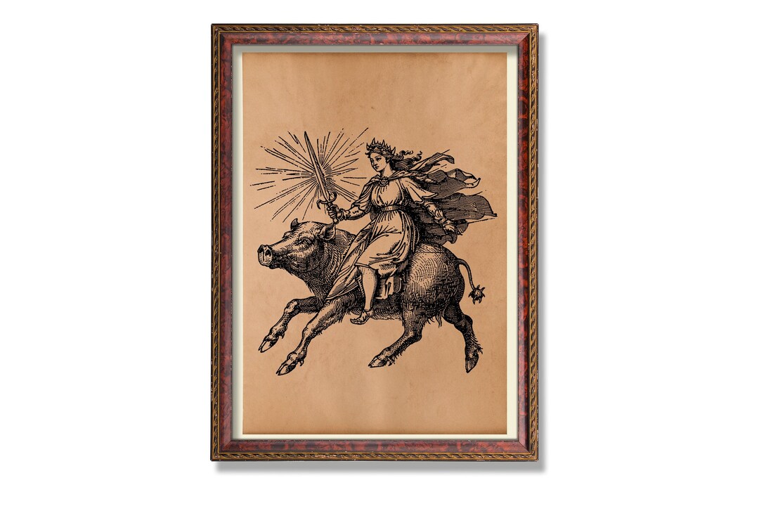 Freya Goddess Print Freyja Norse Mythology Poster Nordic Prints Viking ...