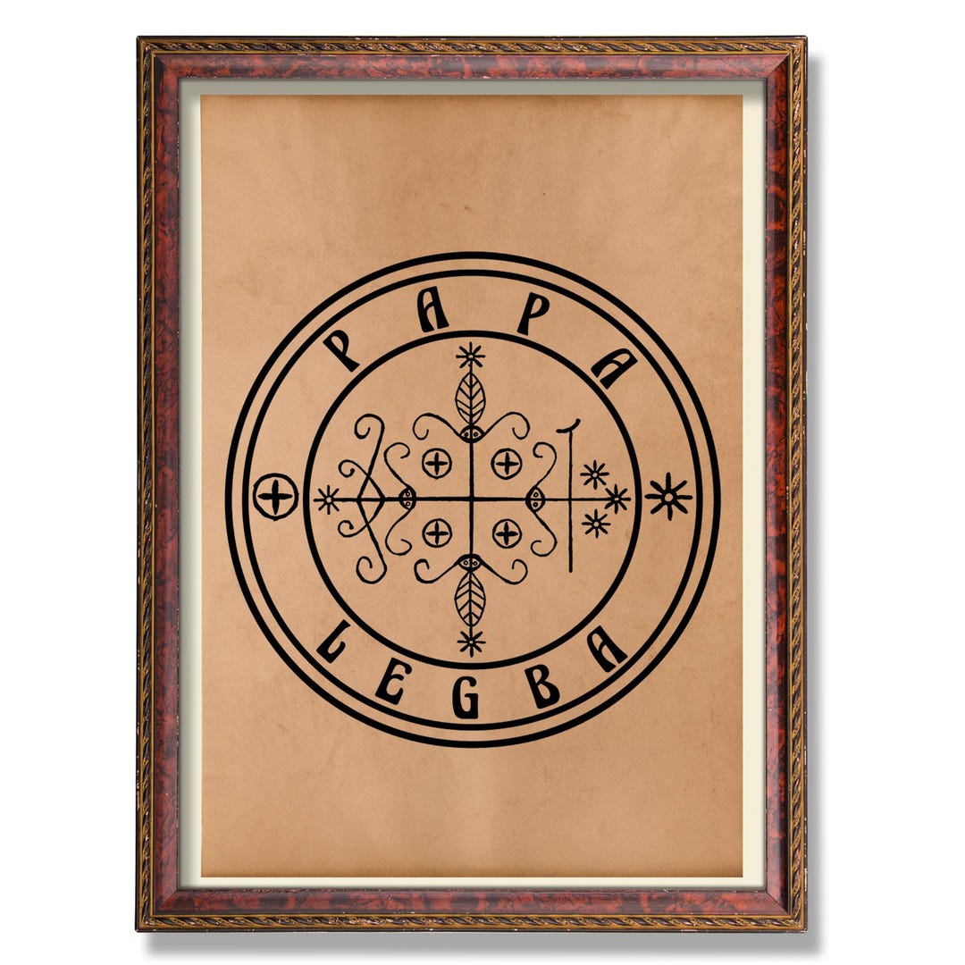 Papa Legba Veve Print – Vintage Voodoo Wall Art – Haitian Vodou Poster ...