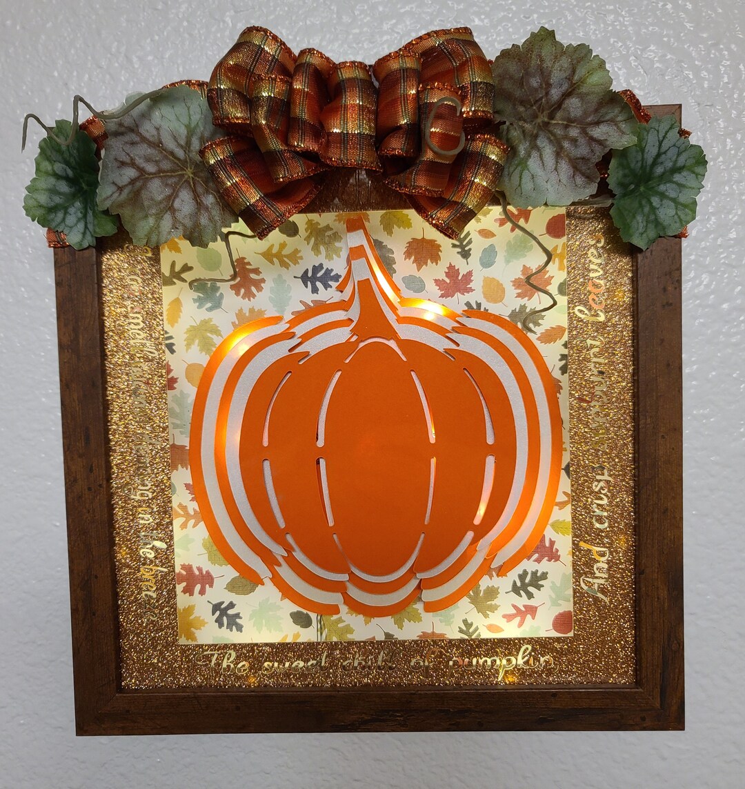Lighted Pumpkin Shadow Box - Etsy
