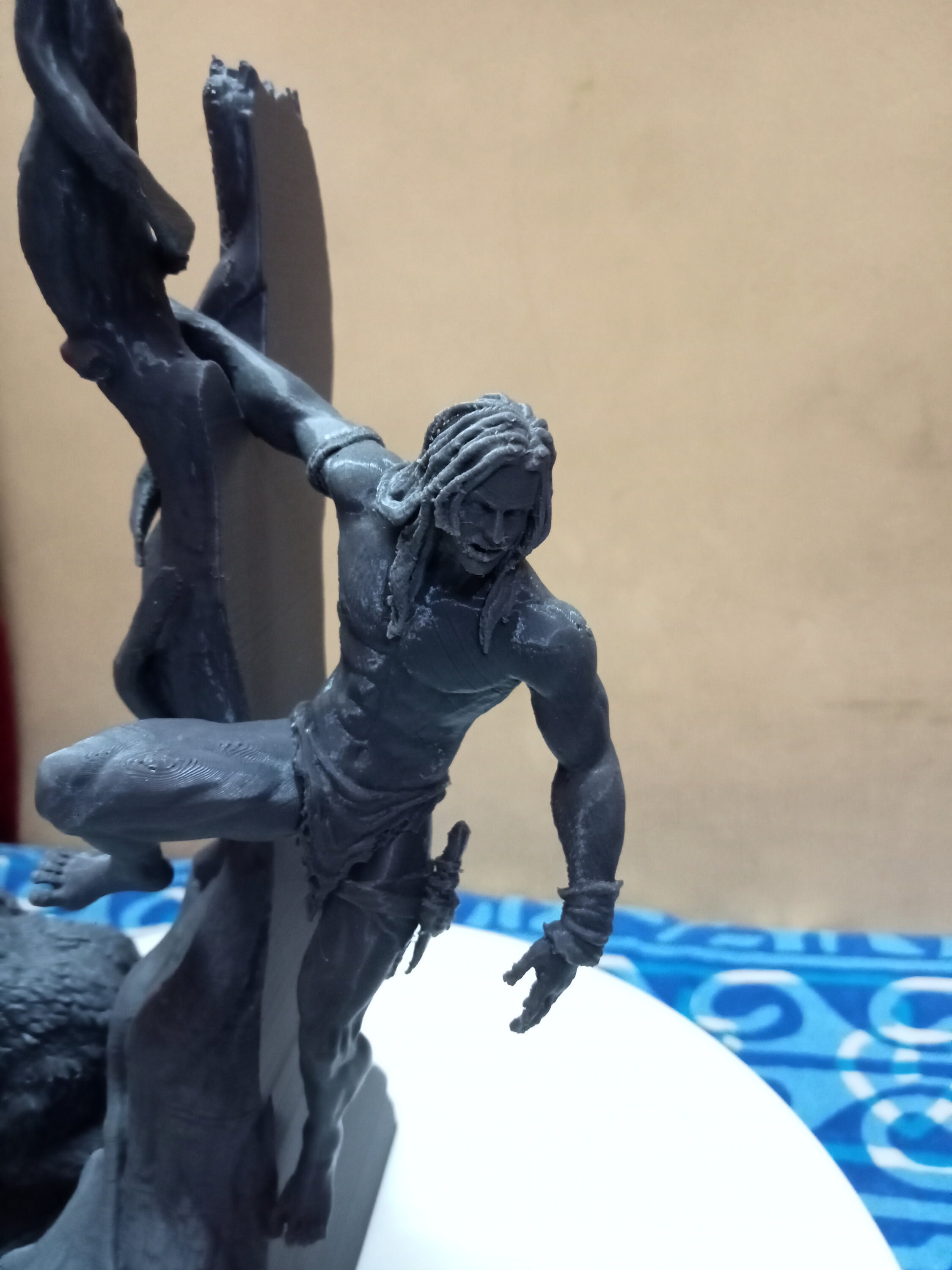 Tarzan With Ape 21cm Unpainted Custom Made 3d Printed Model Statue ...