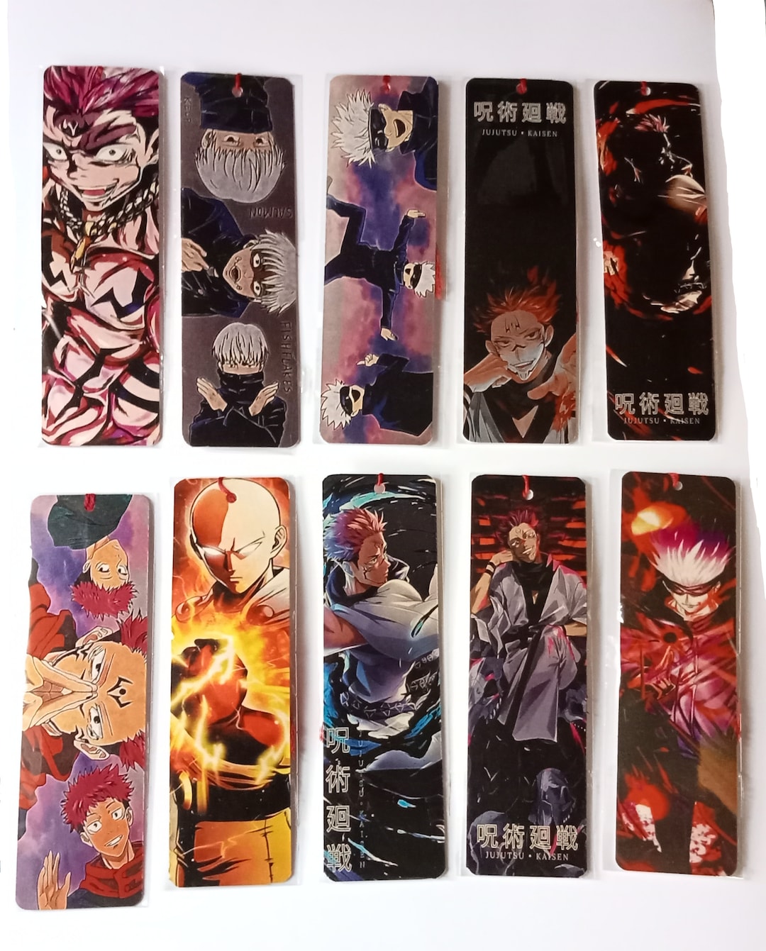 10pc Anime Manga Bookmarks Gift Single Sided Glittery Texture Card With ...