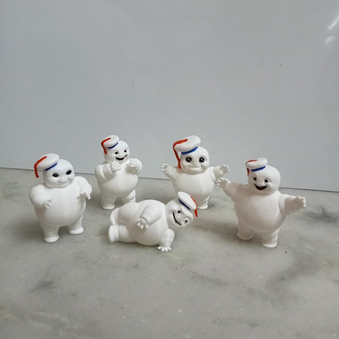5 Cute Baby Puft Marshmallow Standing Sleeping Ghost 3d Printed Figure ...