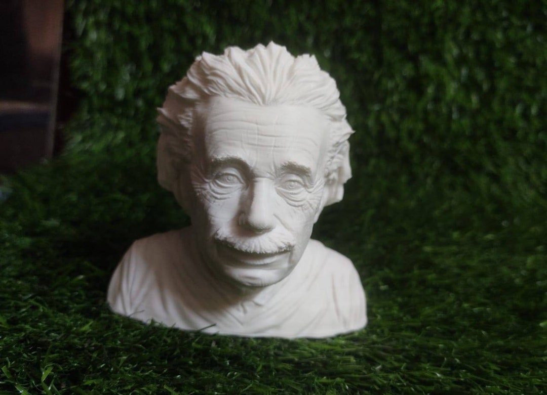 Albert Einstein Bust Scientist Unpainted 3d Printed Model Statue ...