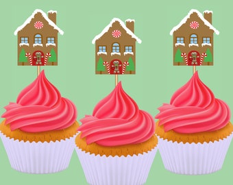 Gingerbread Cupcake Toppers - Etsy