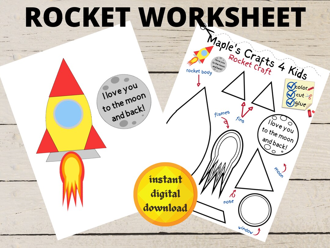 Instant Digital Download Rocket Worksheet for Kids Instant Download ...
