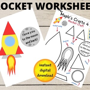 Instant Digital Download Rocket Worksheet for Kids Instant Download ...