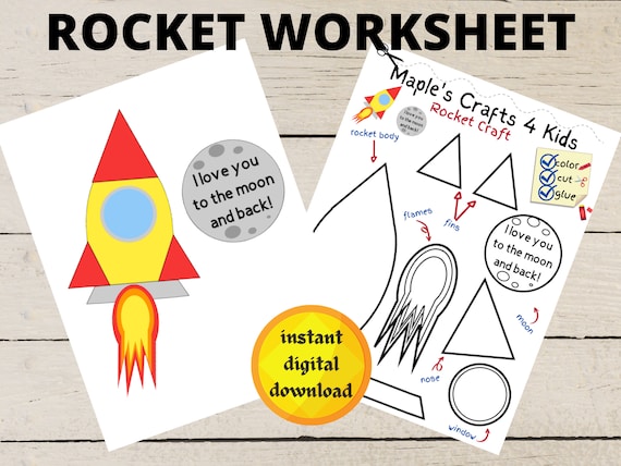 Instant Digital Download Rocket Worksheet for Kids Instant | Etsy