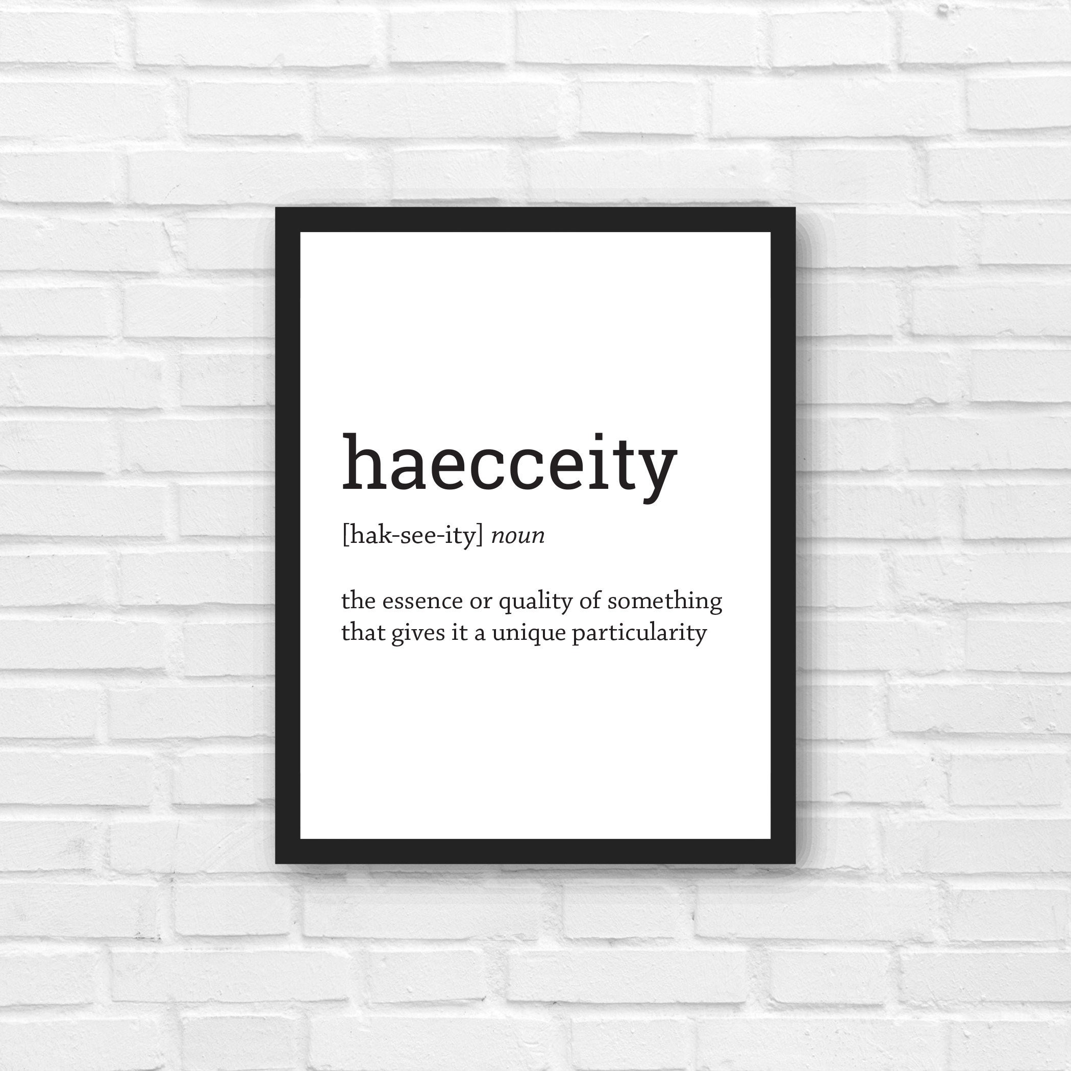 Haecceity Dictionary Definition Digital Download, Book Lovers, Literary ...