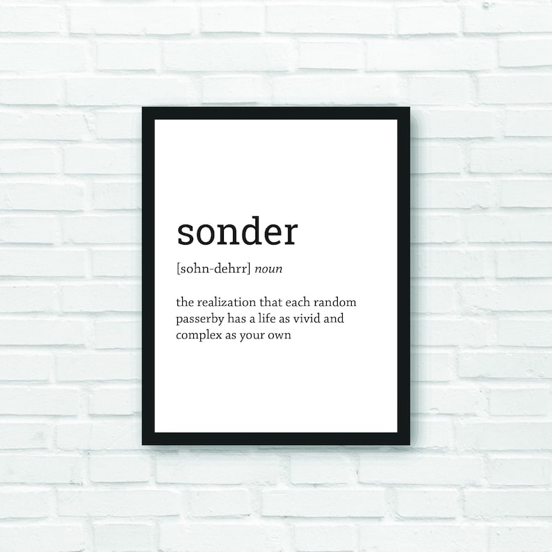 Sonder • Dictionary Definition • Digital Download, Book Lovers ...
