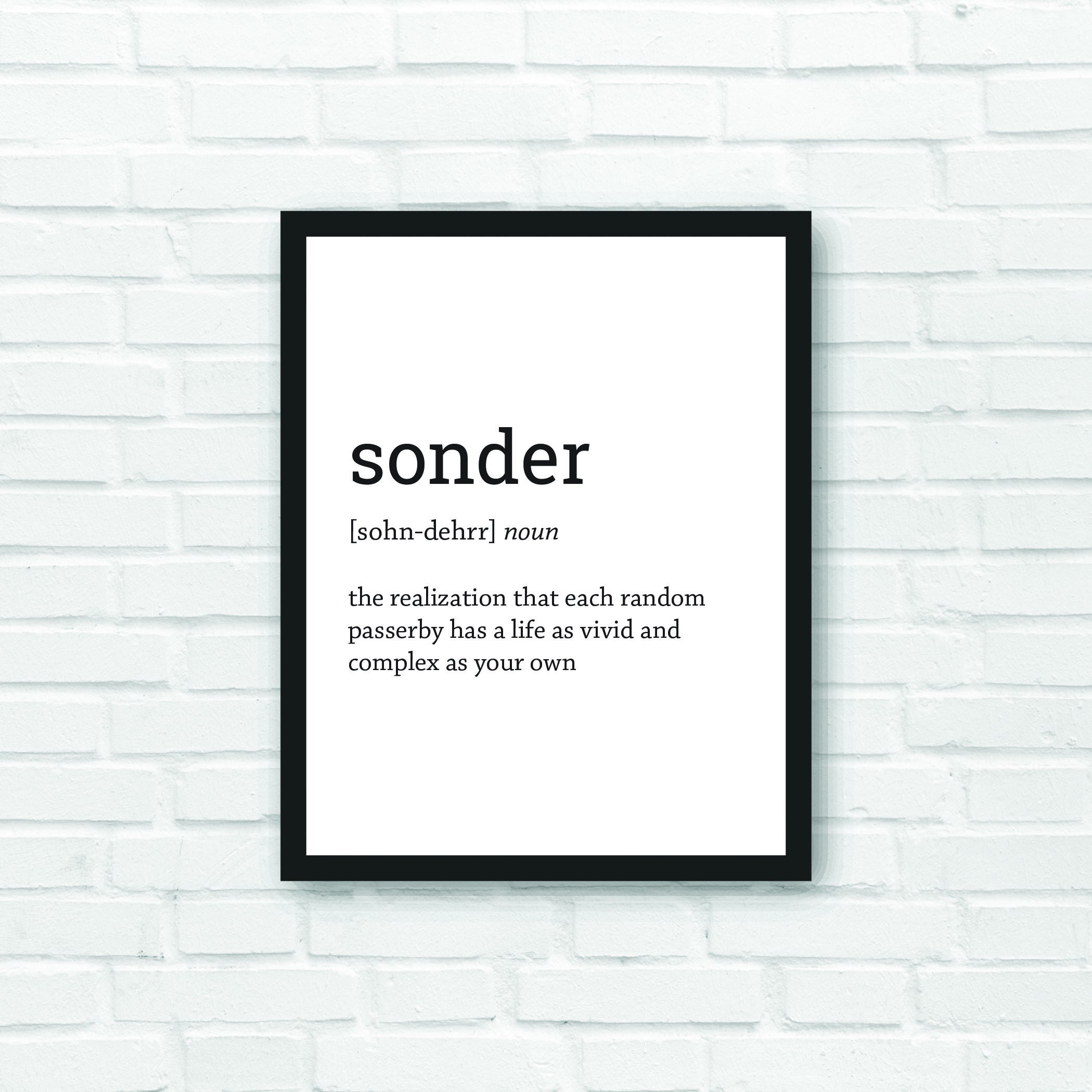 Sonder • Dictionary Definition • Digital Download, Book Lovers ...