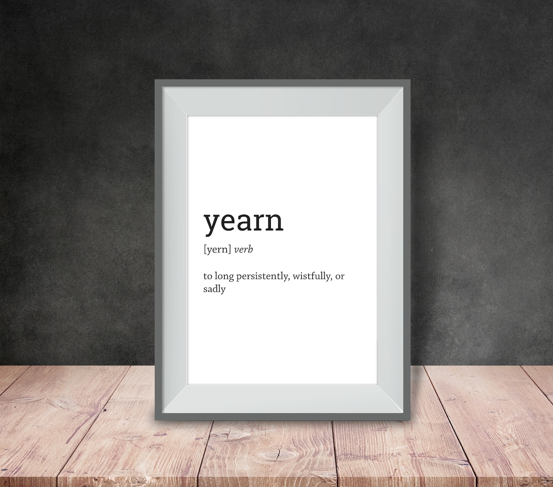 Yearn • Dictionary Definition • Digital Download, Book Lovers, Literary ...