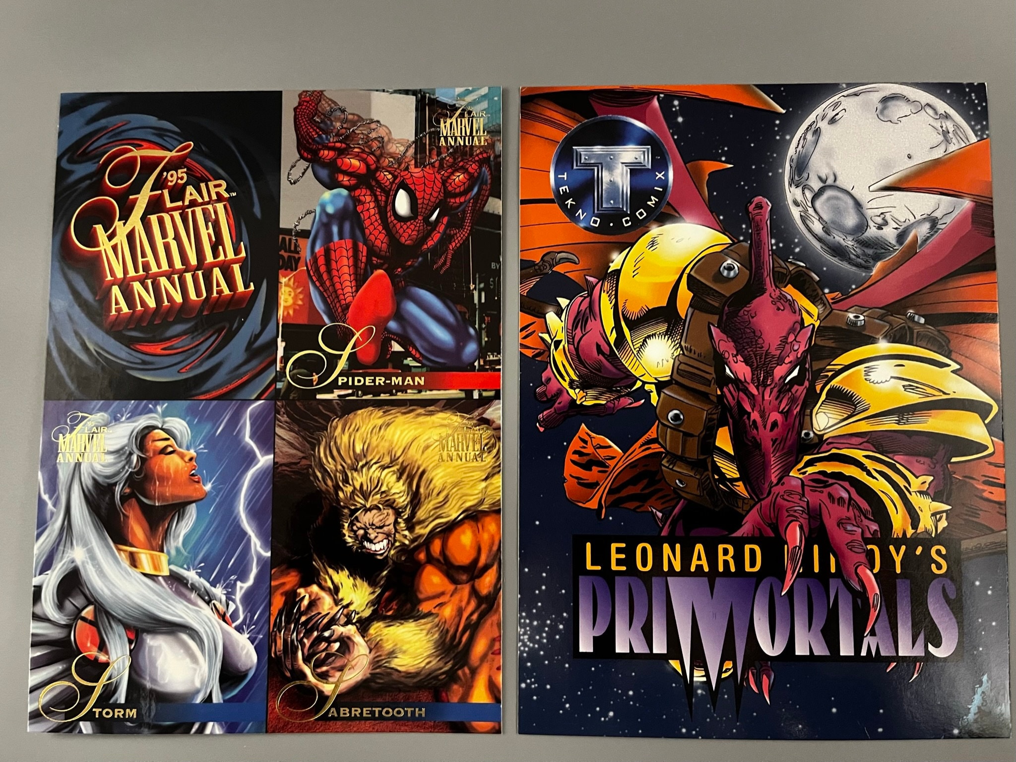 Set of Flair-marvel Annual 1995 Double Sided Uncut Promo Card Sheet ...