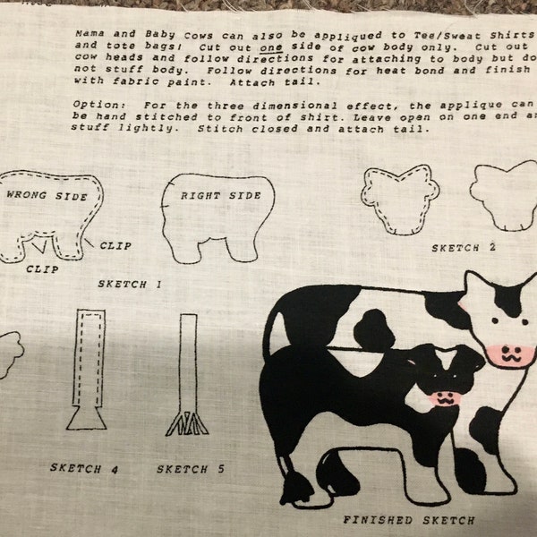 Baby Cow Fabric Panels - Etsy