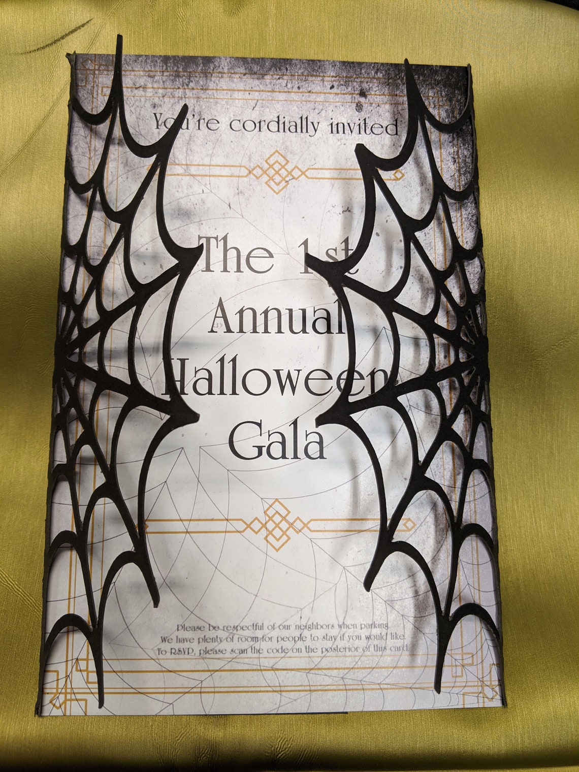 Art Deco Spider Web Invitations- Cricut Friendly - Dark and Deco - Etsy