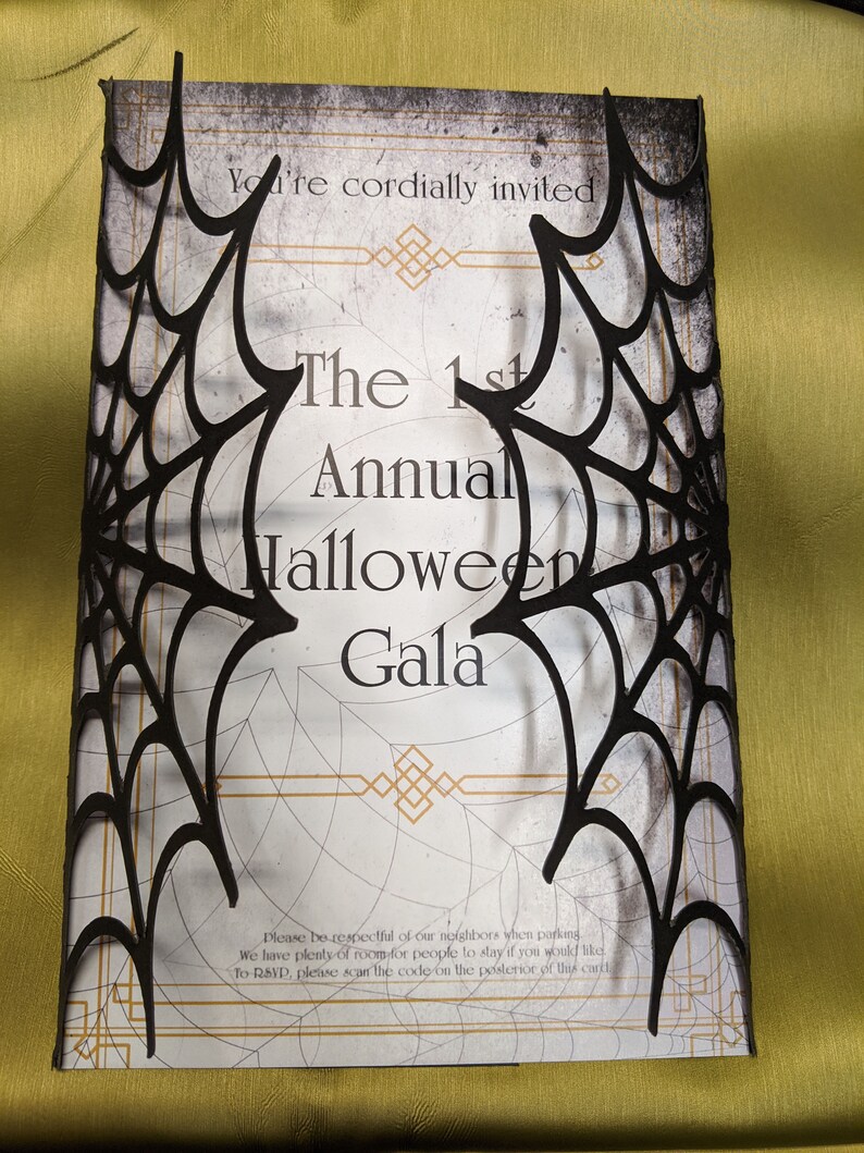 Art Deco Spider Web Invitations- Cricut Friendly - Dark and Deco - Etsy