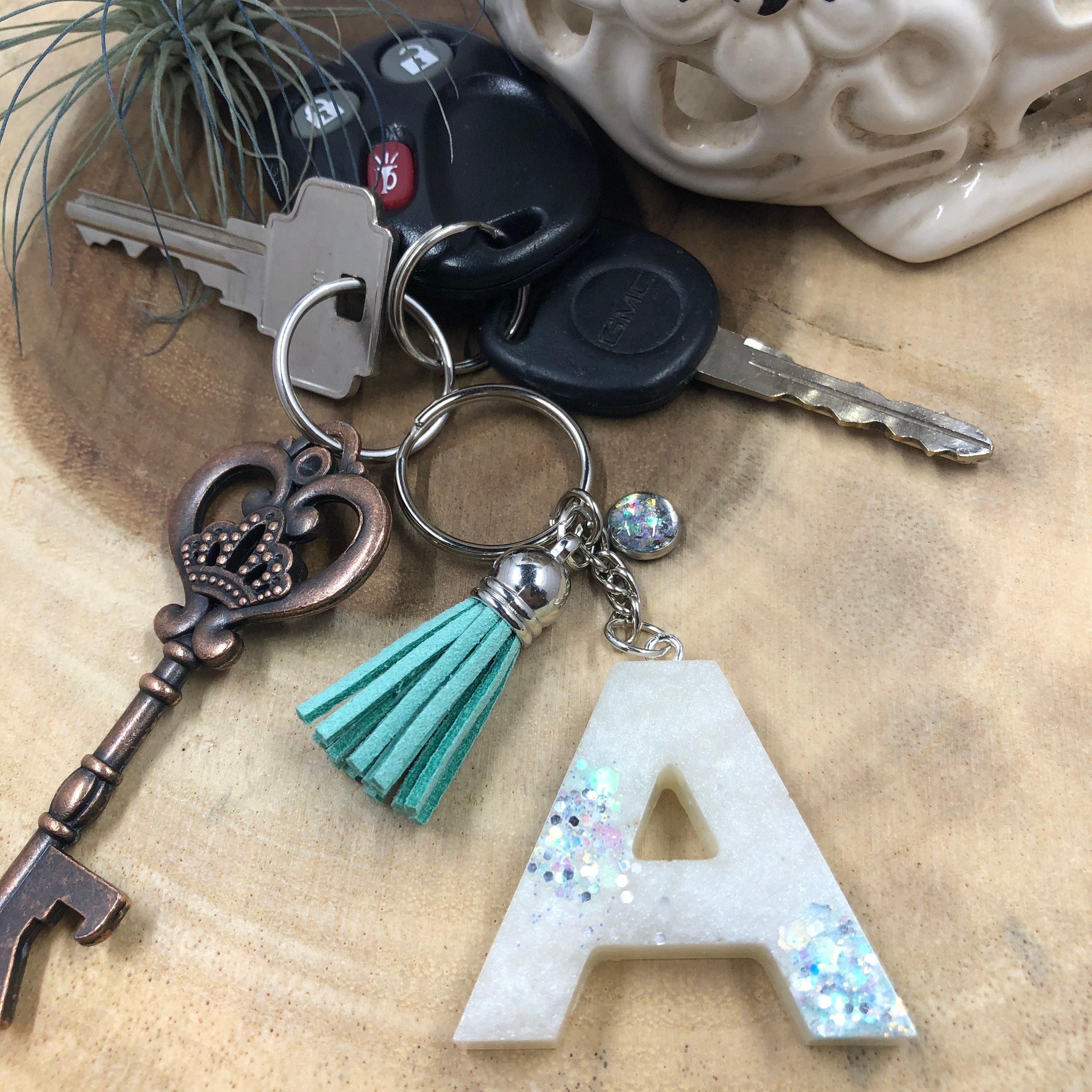 Resin Alphabet Letter Keychain | Etsy