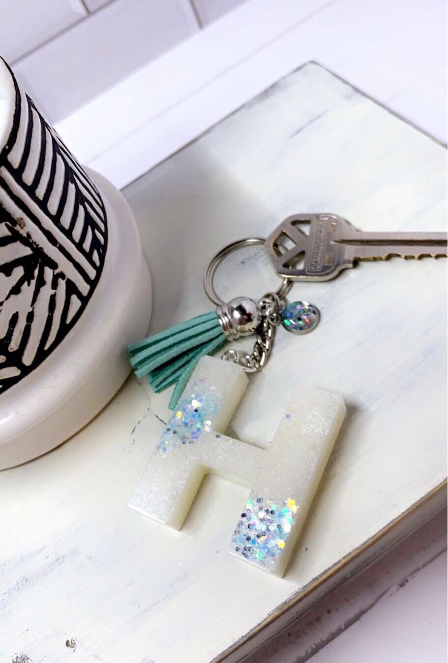 Resin Alphabet Letter Keychain | Etsy