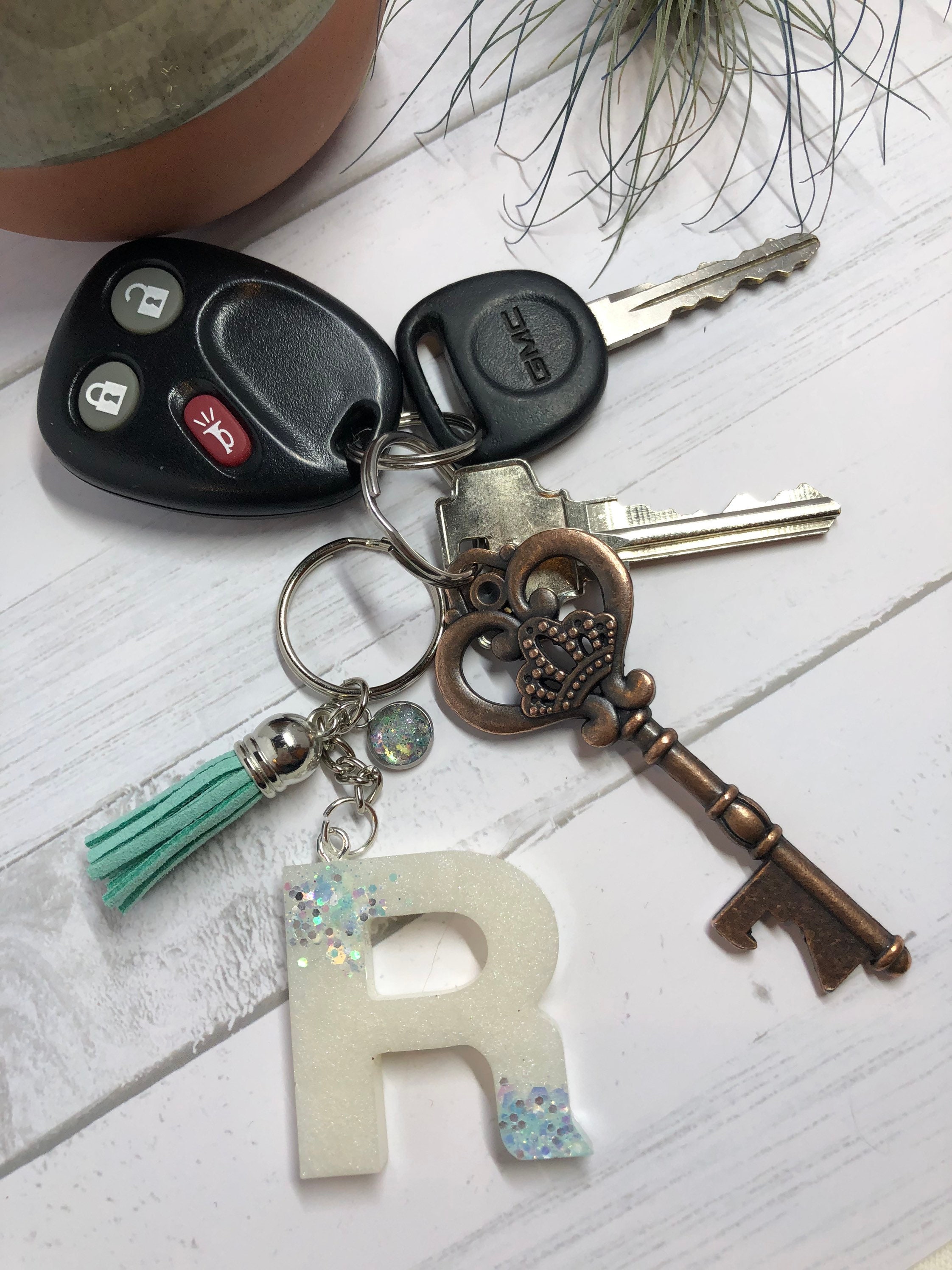 Resin Alphabet Letter Keychain | Etsy