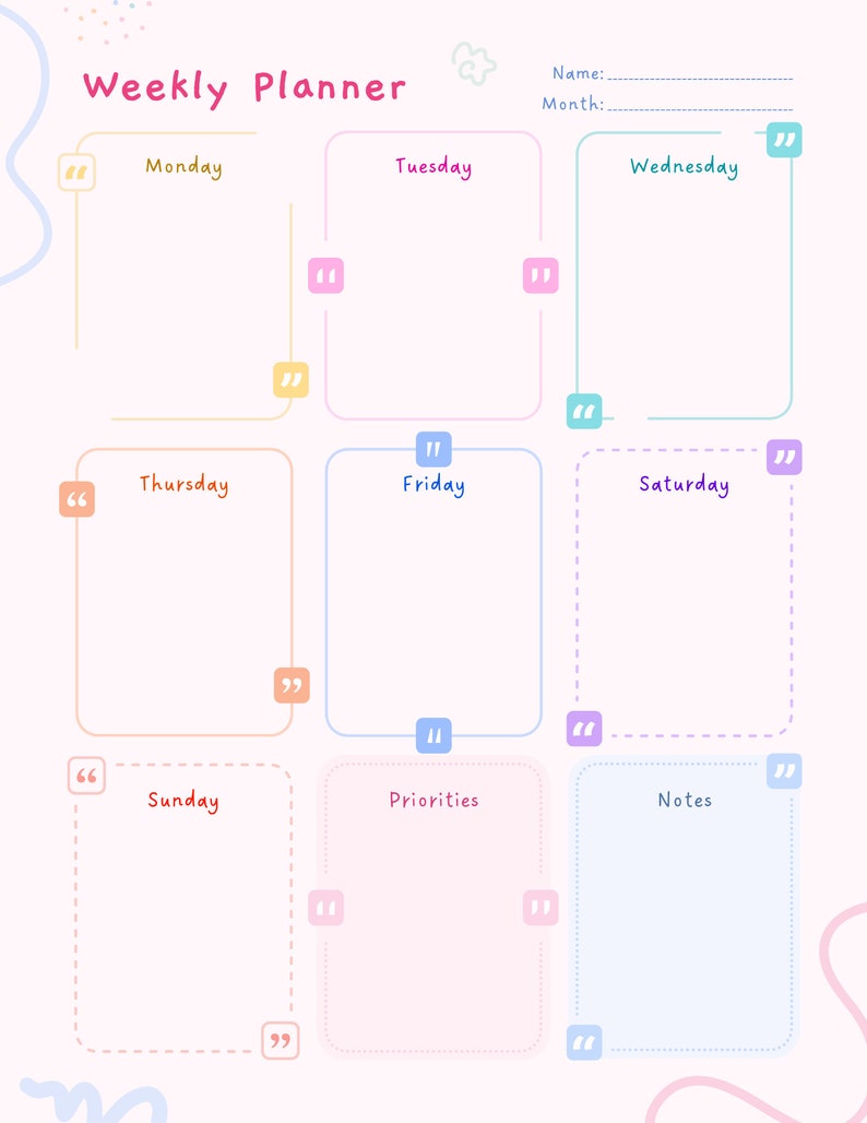 80's Calendar Planner - Etsy