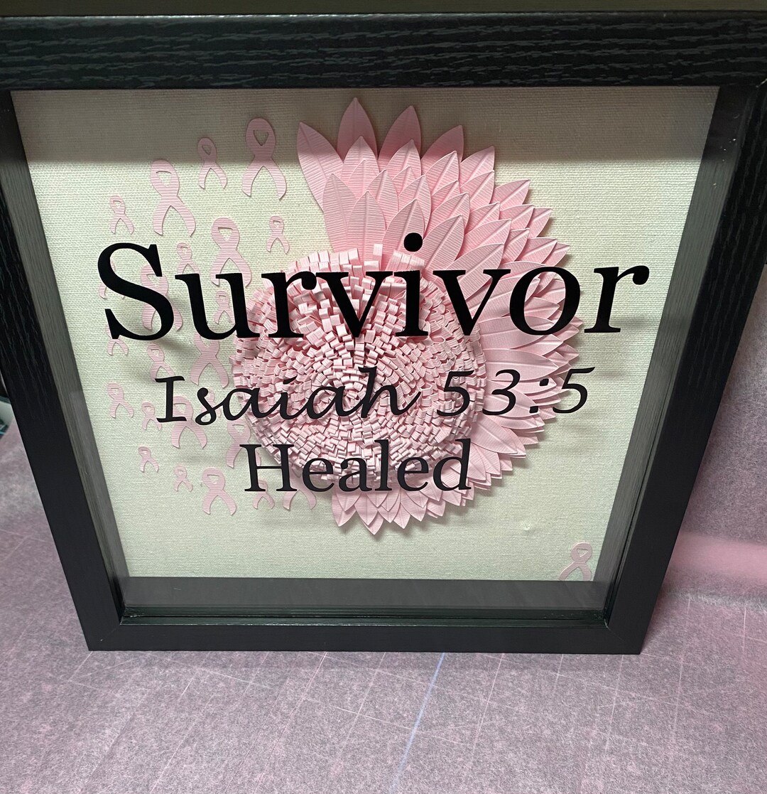 Shades of Pink Breast Cancer Shadow Box, Shadow Box, Paper Flowers ...