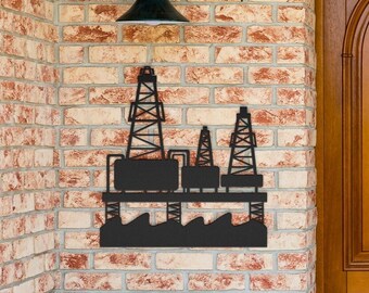 Oil Rig Metal Art - Etsy
