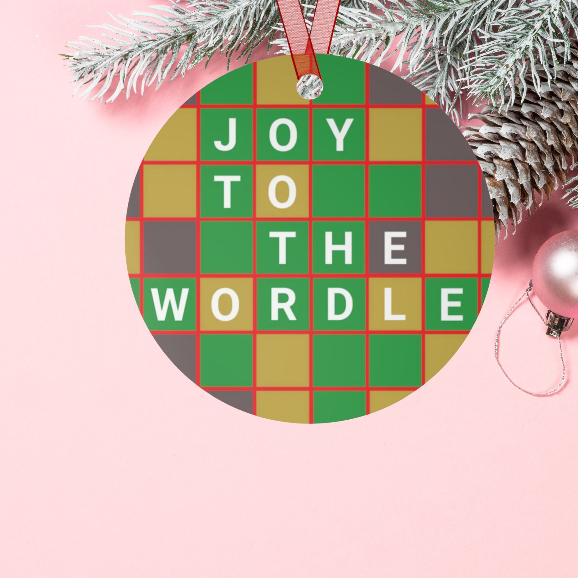 Wordle Ornament Joy to the World Funny Christmas Metal Ornament Word ...