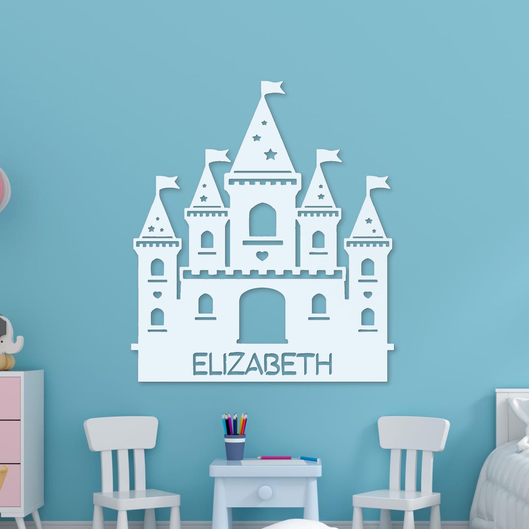 Princess Castle Metal Sign Custom Text Laser Cut Girl Name Princess ...