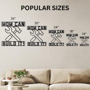 Mom Can Build It Metal Wall Sign DIY Gift Workshop Decor Carpenter Home ...