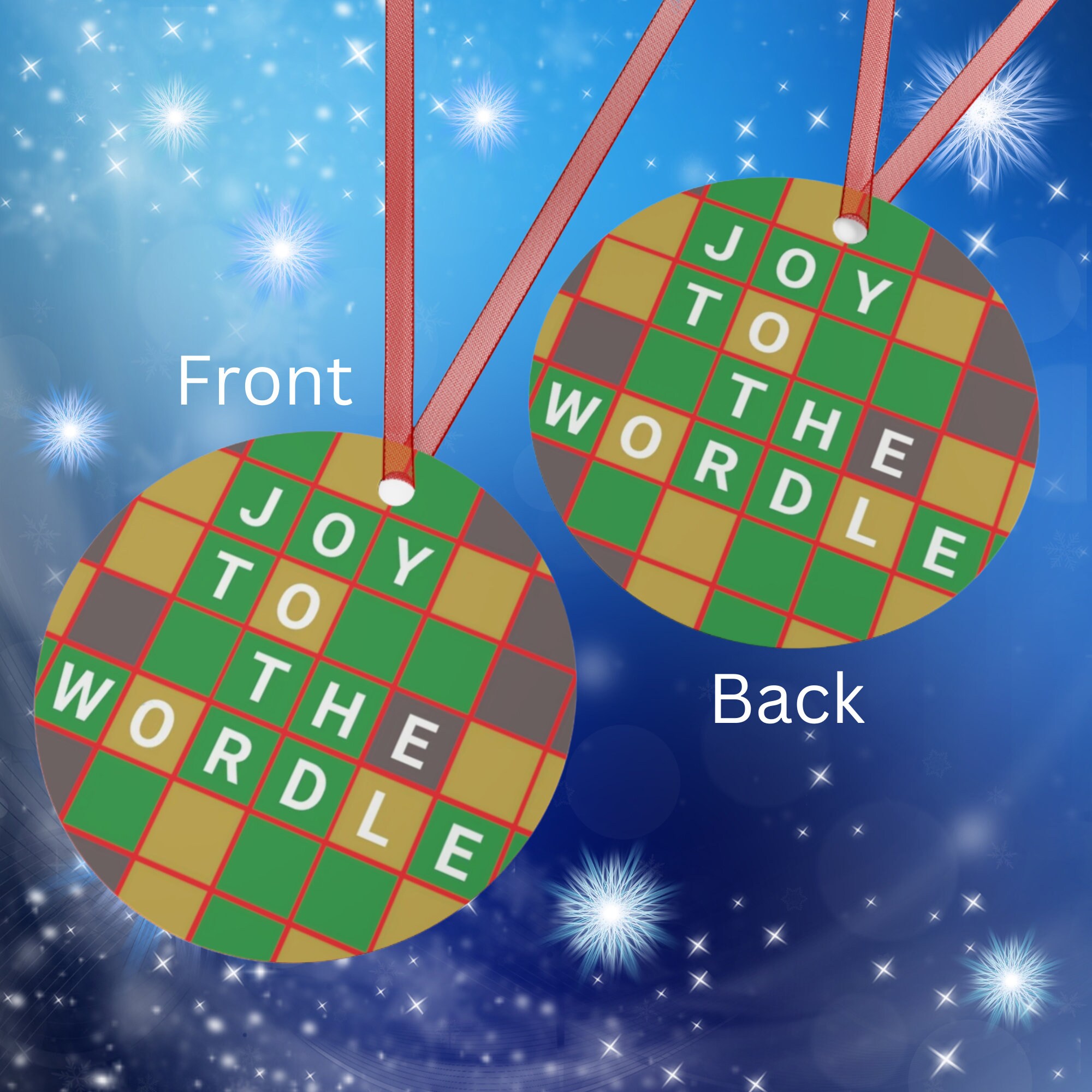 Wordle Ornament Joy to the World Funny Christmas Metal Ornament Word ...