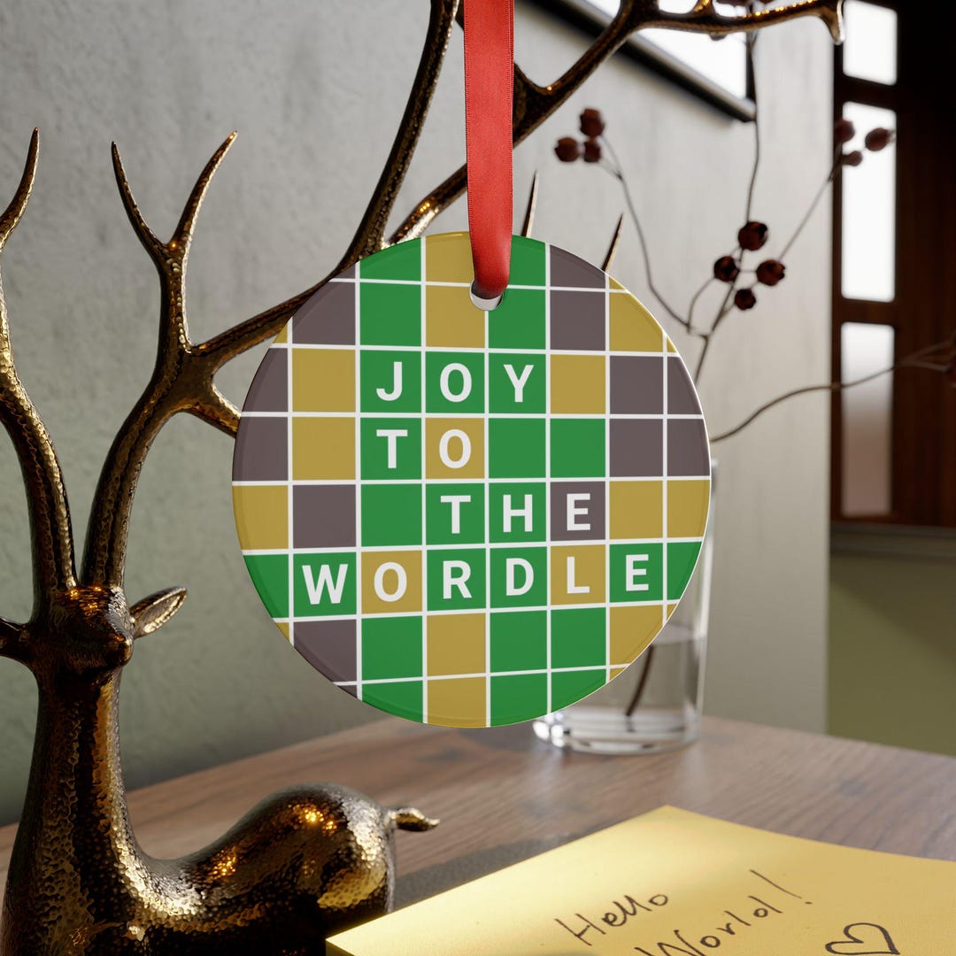 Wordle Acrylic Ornament Crossword Lovers Christmas Tree Decoration Word ...