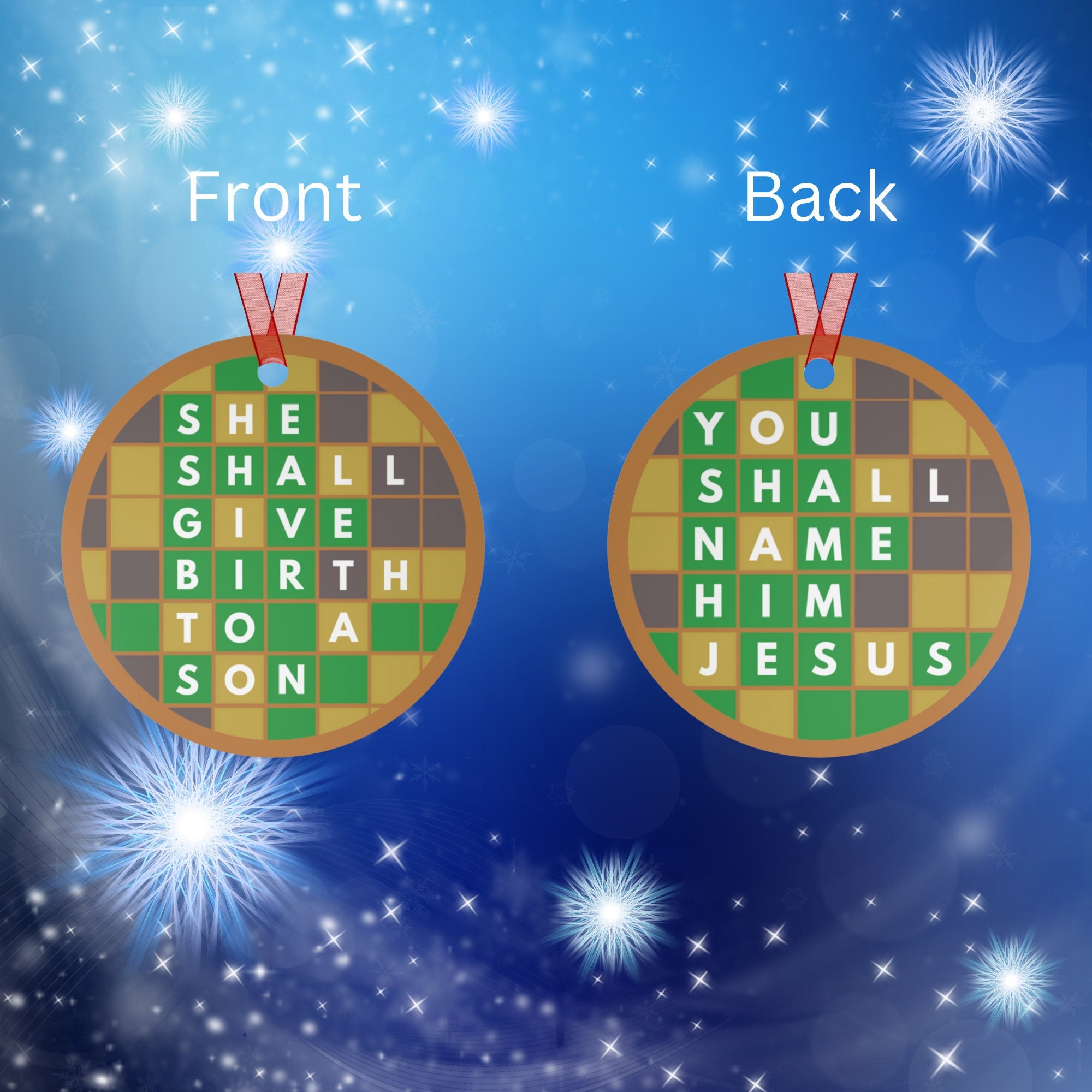 Wordle Christmas Religious Metal Ornament for Word Lovers - Etsy