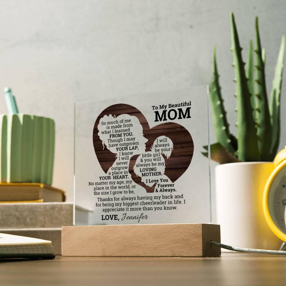 Personalized Acrylic Plaque Mom From Daughter Heartfelt Message ...