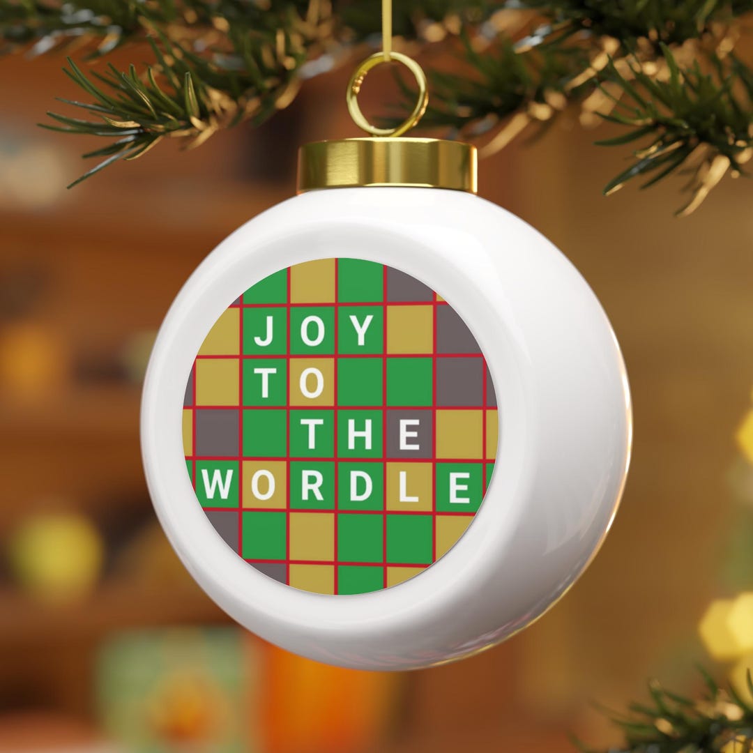 Joy to the World Funny Wordle Christmas Ball Ornament Family Seasonal ...