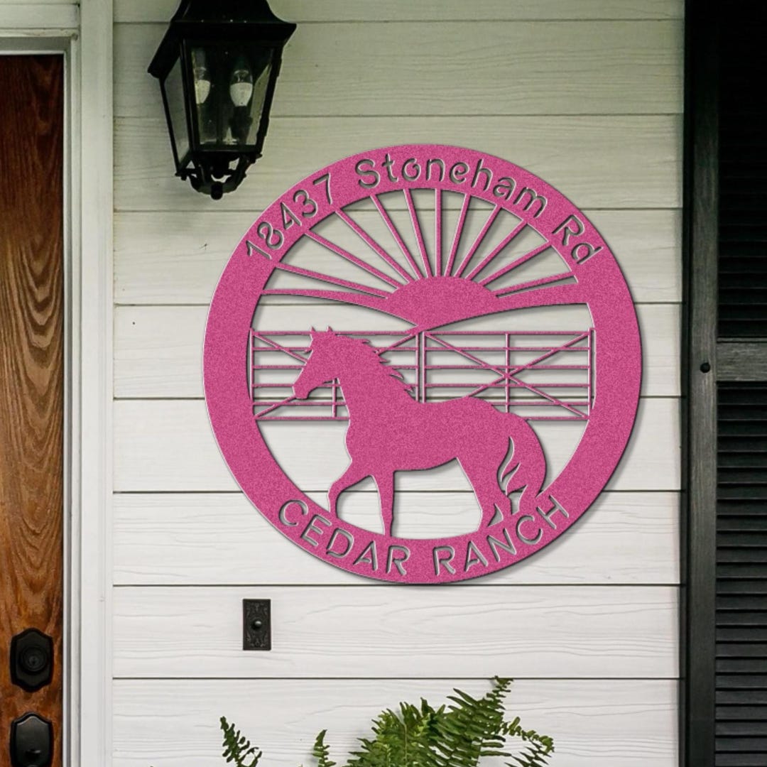 Custom Horse Stable Metal Sign for Riding Stables Stall Name Address ...