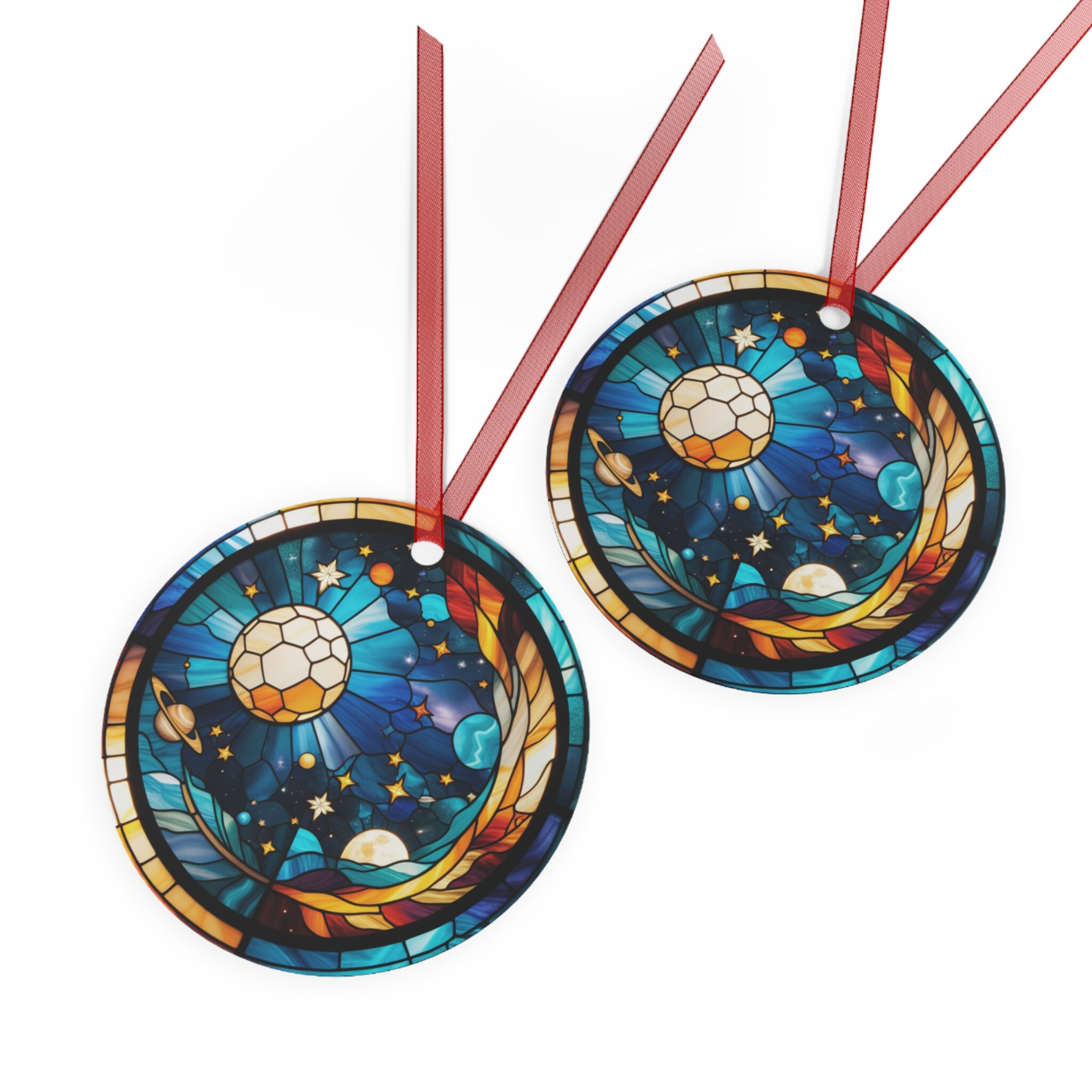 Planets Metal Ornament Stained Glass Effect Solar System Kids' Tree ...