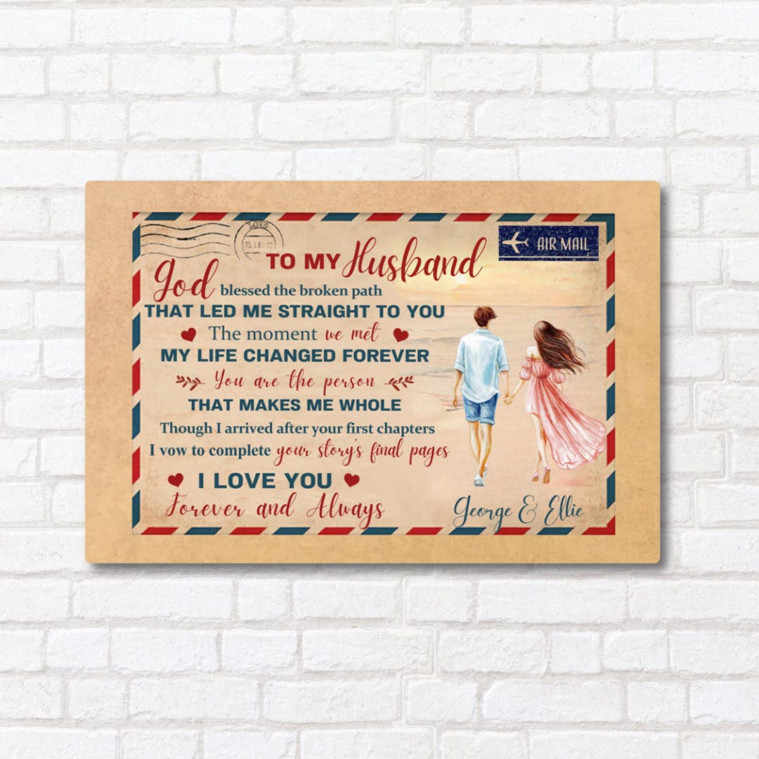 Personalized Love Letter Metal Print to Husband Heartfelt Message to ...