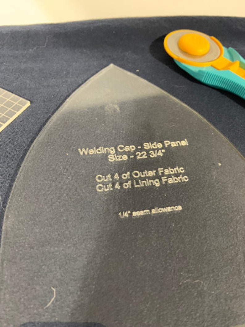 6 Panel Welders Cap Pattern/template DEEP/LOW - Acrylic Design - 1/4 ...