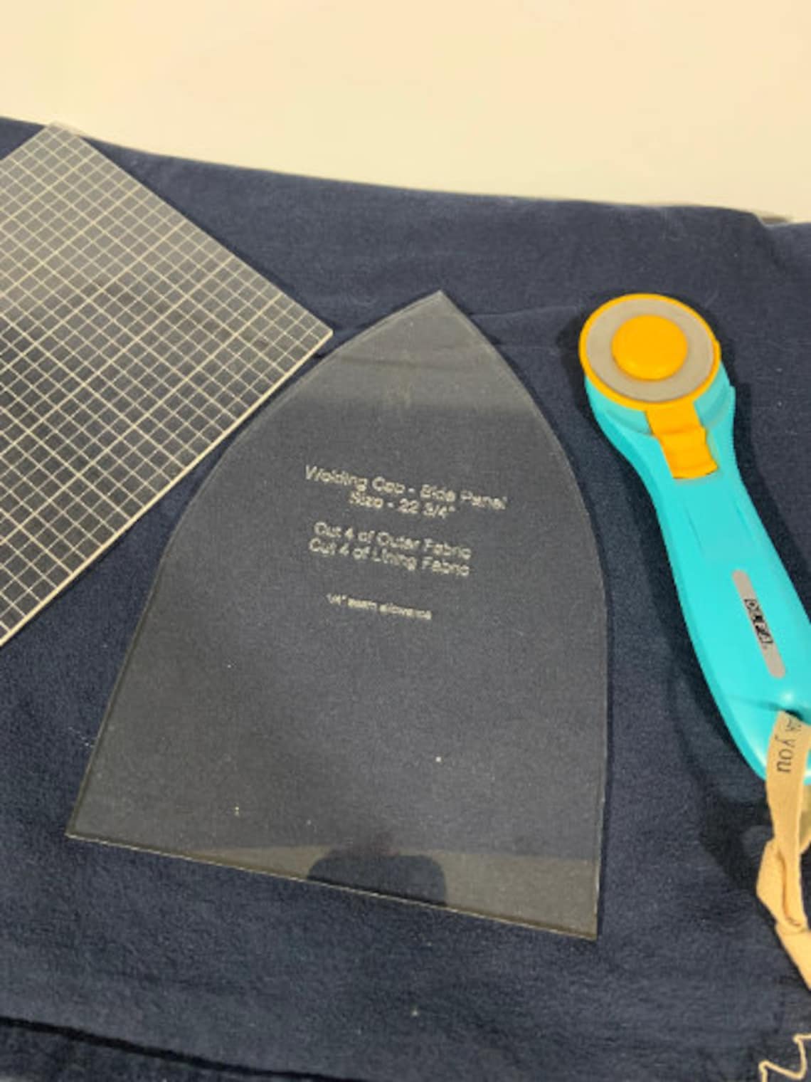 4 Panel Welders Cap Pattern/template-acrylic Design-1/4' Seam Allowance ...